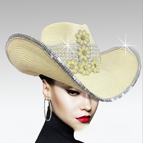 Beloved Millinery | Accessories | Nwt Stunning Couture Studded Wide ...